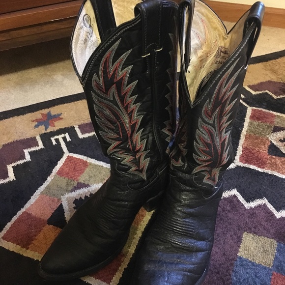 Justin Boots | Shoes | Justin Elephant Black Cowboy Boots | Poshmark